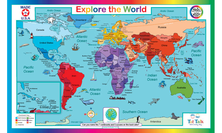 Continents & Countries Geography Learning Set for Kids | Tot Talk