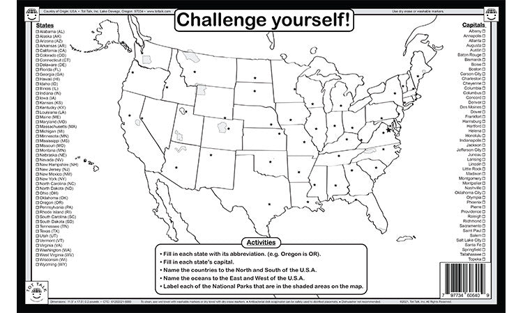 United States of America Placemat – Placemat for Kids | Tot Talk